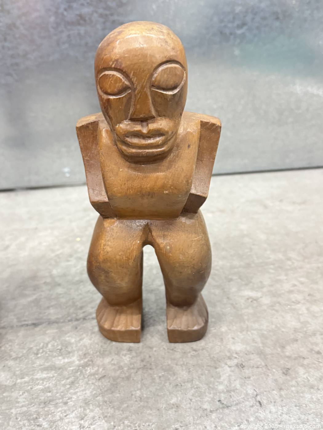 Hand-Carved Solid Wood Human Figurines Pair | Maxsold