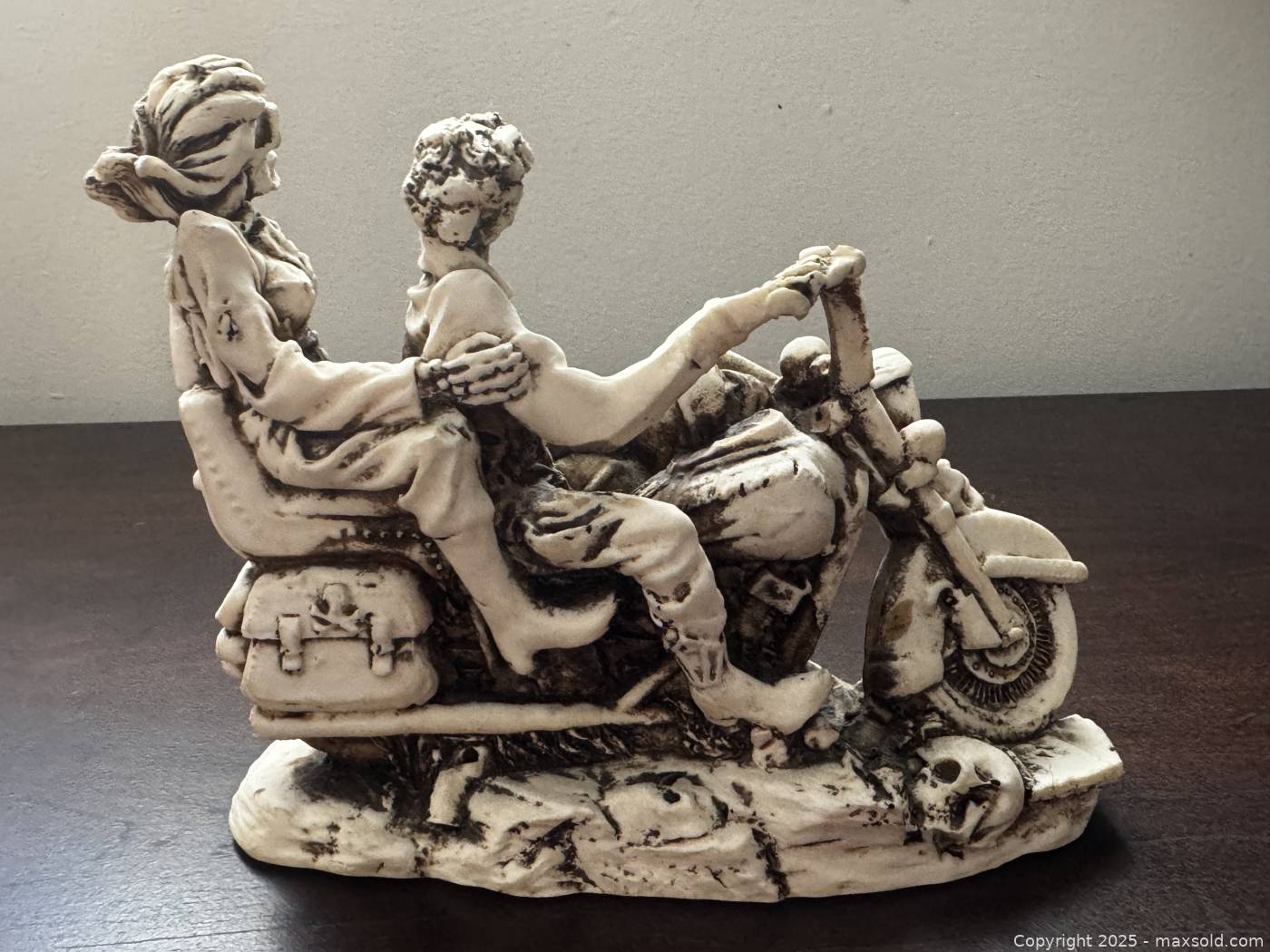 Resin Skeleton Biker Figurine Statue | Maxsold