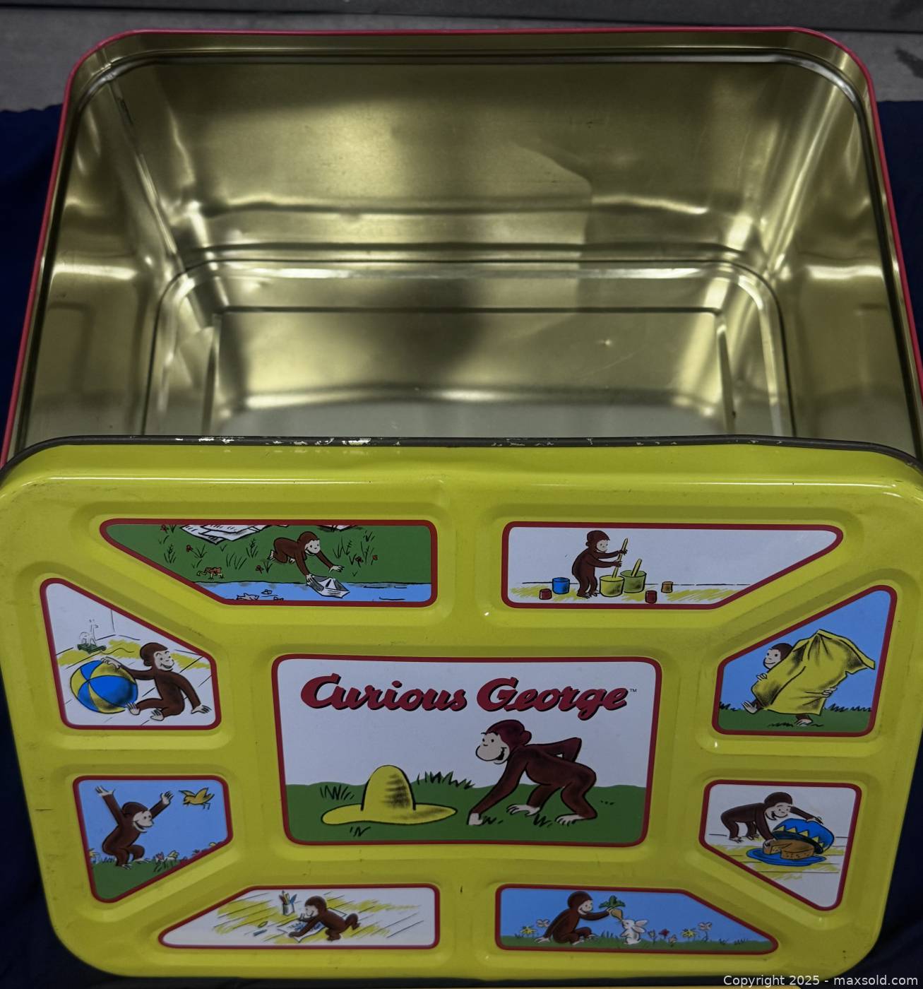 Curious George square storage tin and lunchbox tin | Maxsold