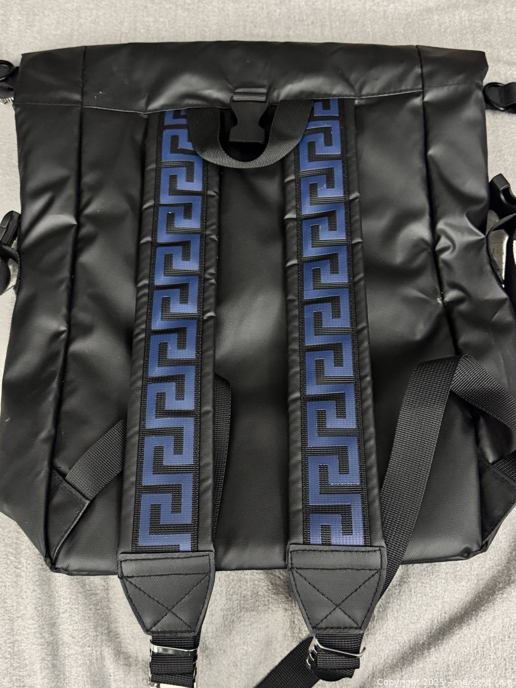 Versace Parfums roll-top backpack with detachable Greek Key strap | Maxsold