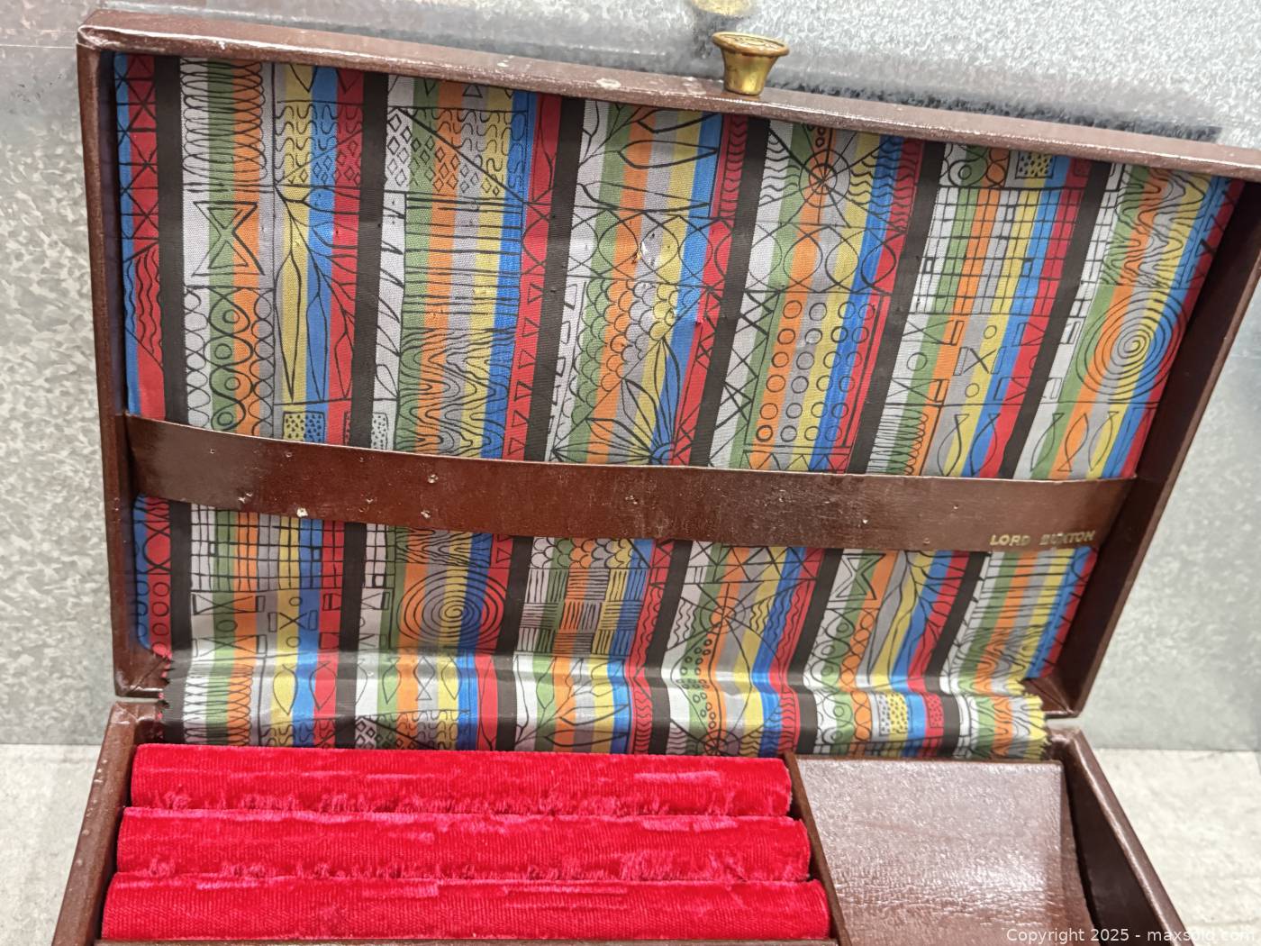 Lord Buxton jewelry case & red lacquer inlay box | Maxsold