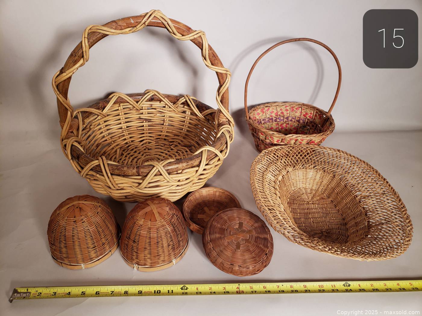 Assorted Wicker and Bamboo Baskets, 8 | Maxsold