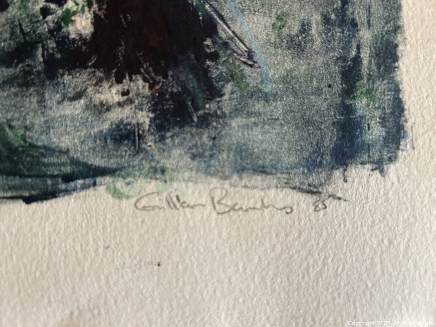 Gillian Banks monotype, Abstract Livestock, 1985 | Maxsold