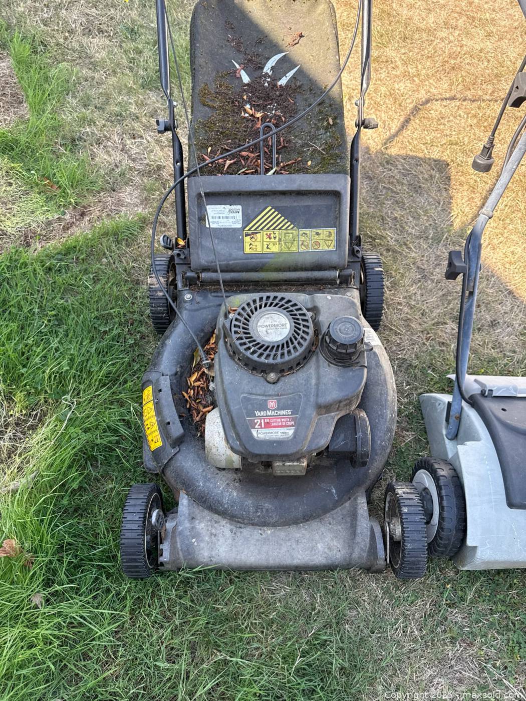 Yard Machines 21" Gas Mower & Yardworks Electric Dethatcher | Maxsold