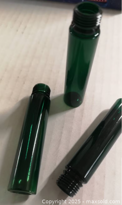 Approx 8,000 Dark Green 10 ml Plastic Vials With ~8,000 White Caps ...