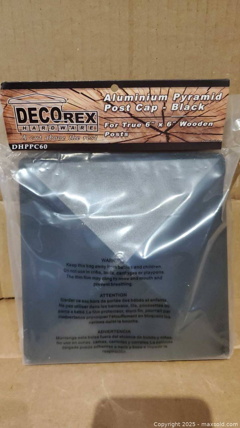 Decorex Hardware 6x6 Aluminum Pyramid Post Caps, pack of 4 | Maxsold