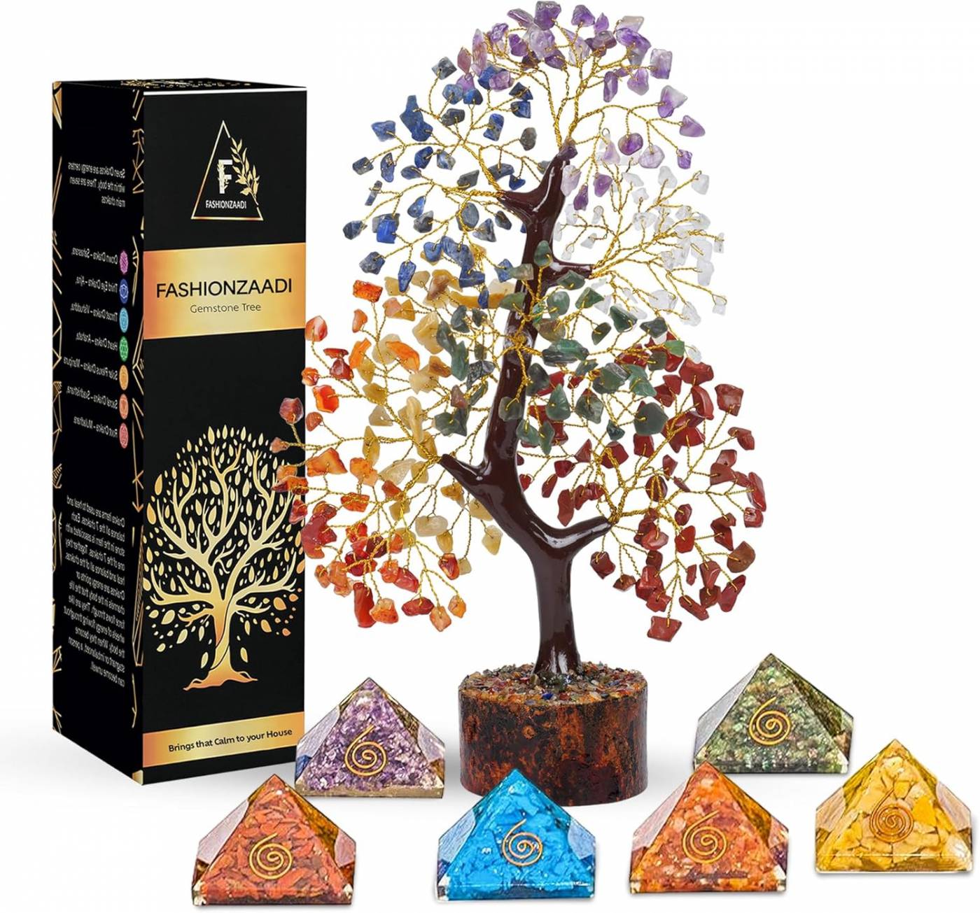 Gemstone Chakra Tree With 7 Crystal Pyramids | Maxsold
