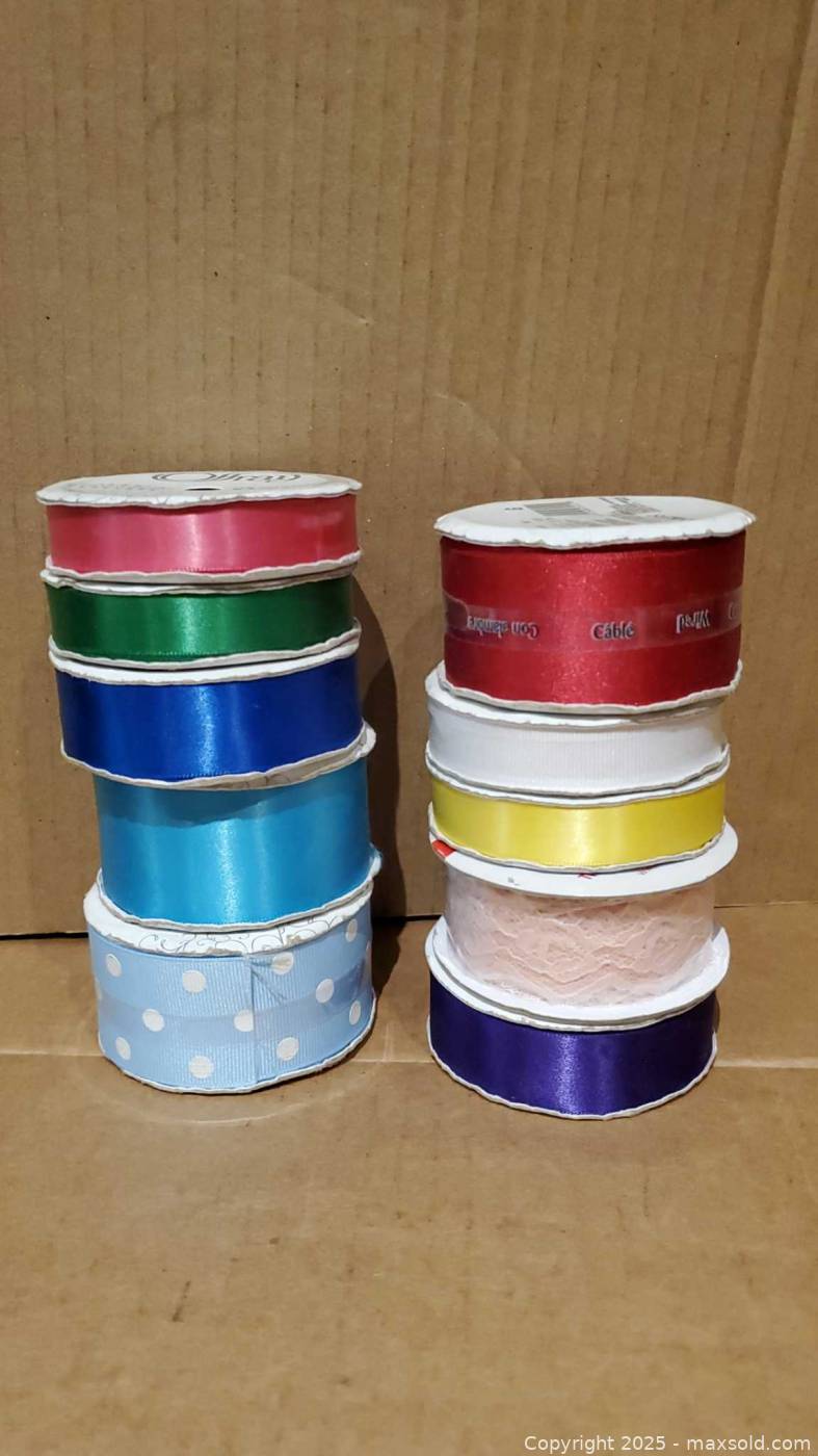 10 New Craft Ribbon Spools Assorted Colors | Maxsold