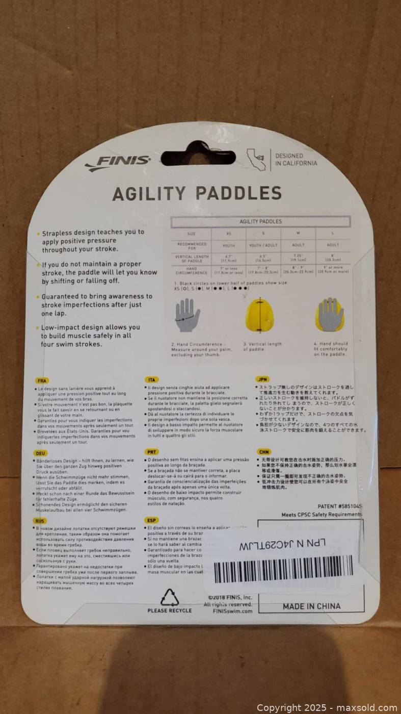 FINIS Agility strapless swim paddles XS | Maxsold