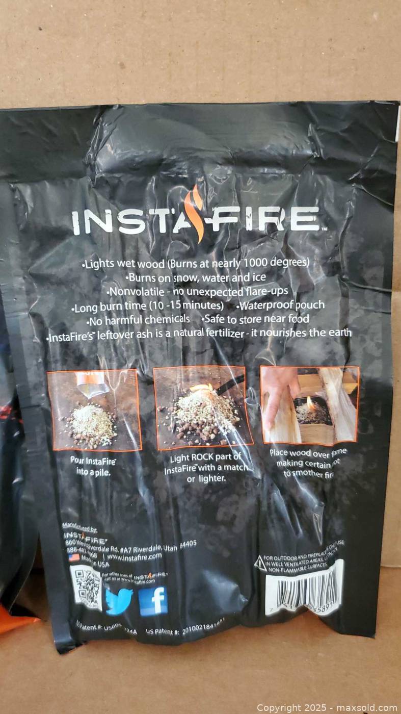 InstaFire Fire Starter Granules, 2 sealed 1.75 oz pouches | Maxsold