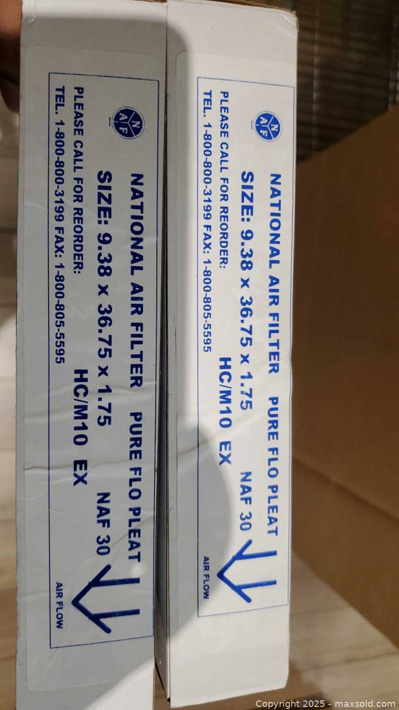 National Air Filter Pure Flo Pleat HVAC Filters 9.38x36.75x1.75 in (2 ...