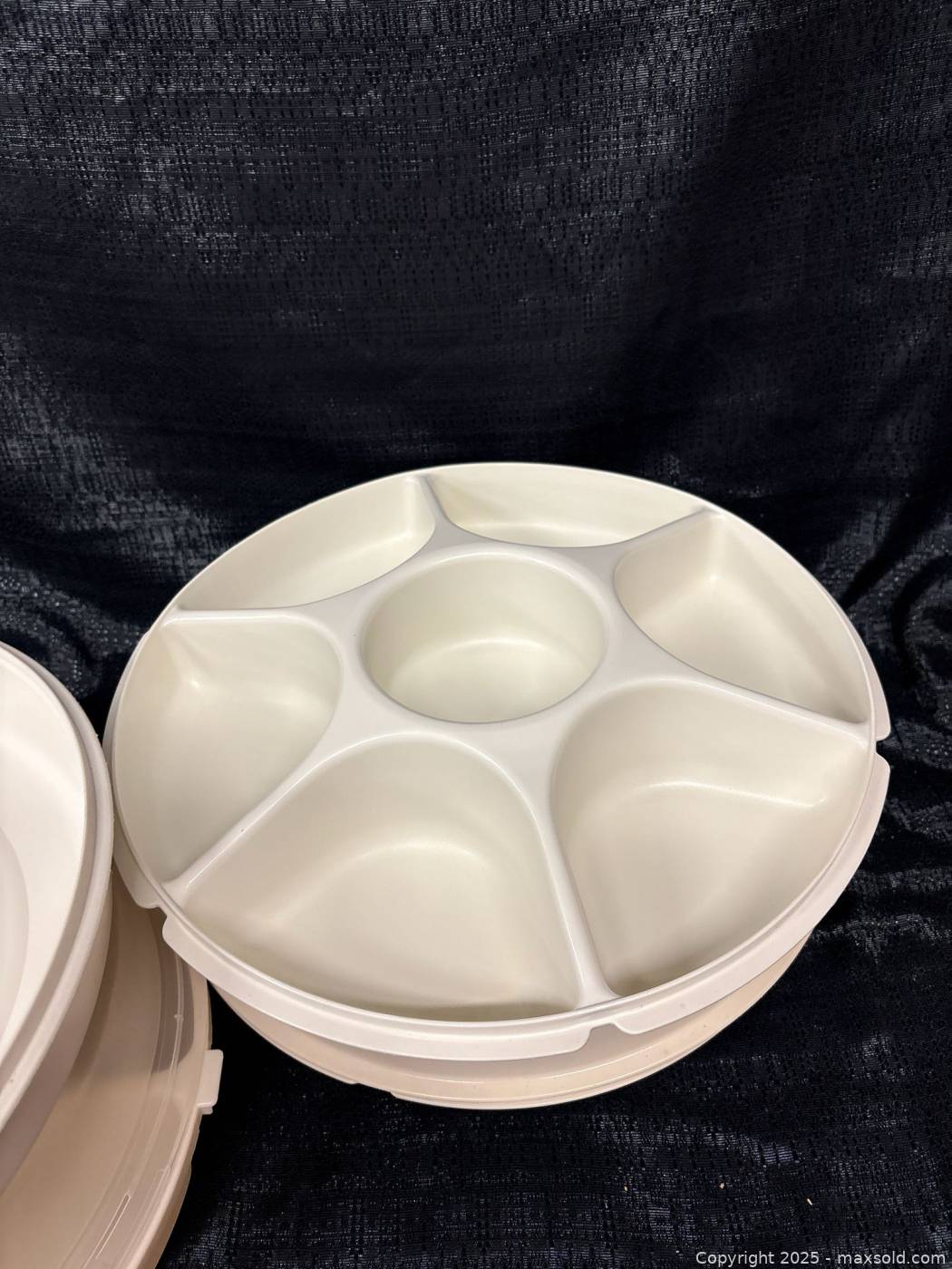 Three Tupperware Serving Center trays | Maxsold