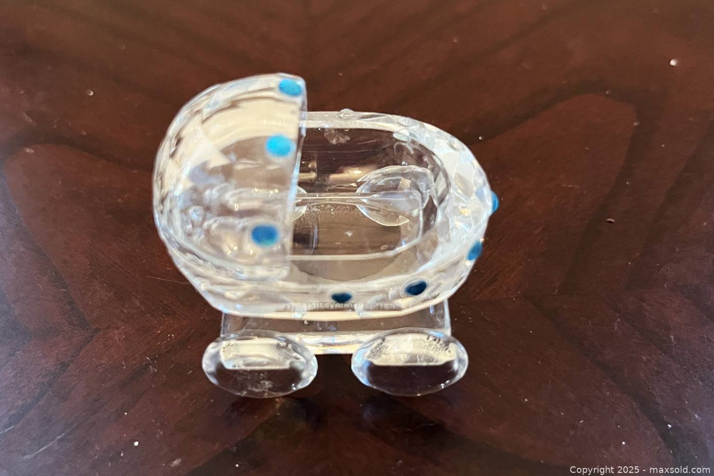 Italian 24% lead crystal baby carriage figurine | Maxsold