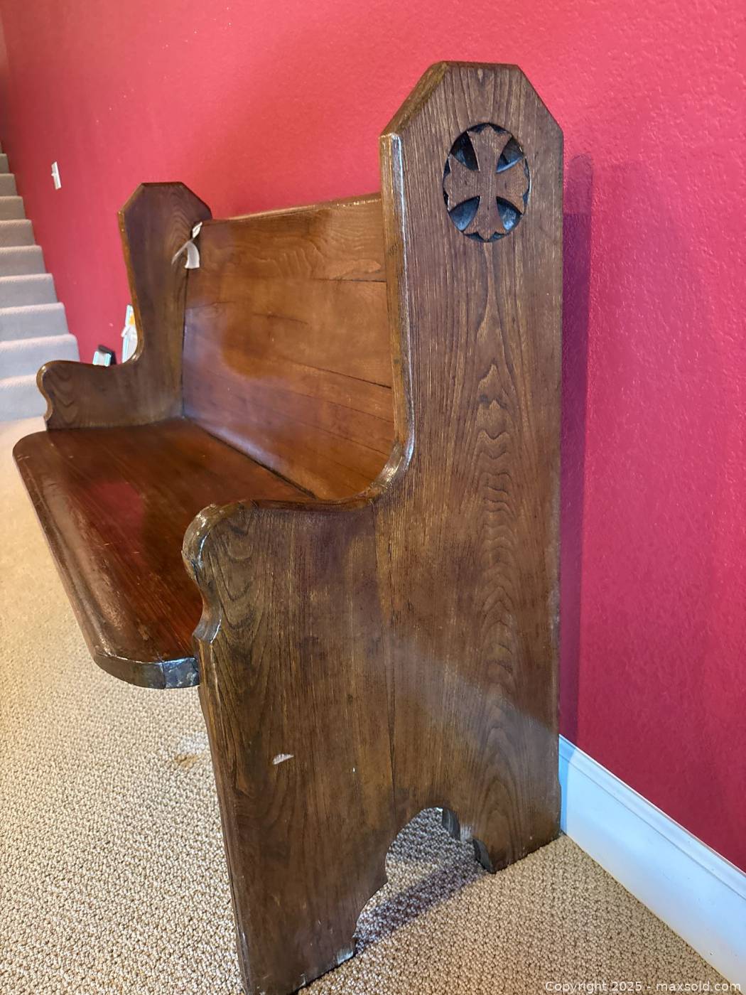 Wooden church pew bench 46.5" W | Maxsold