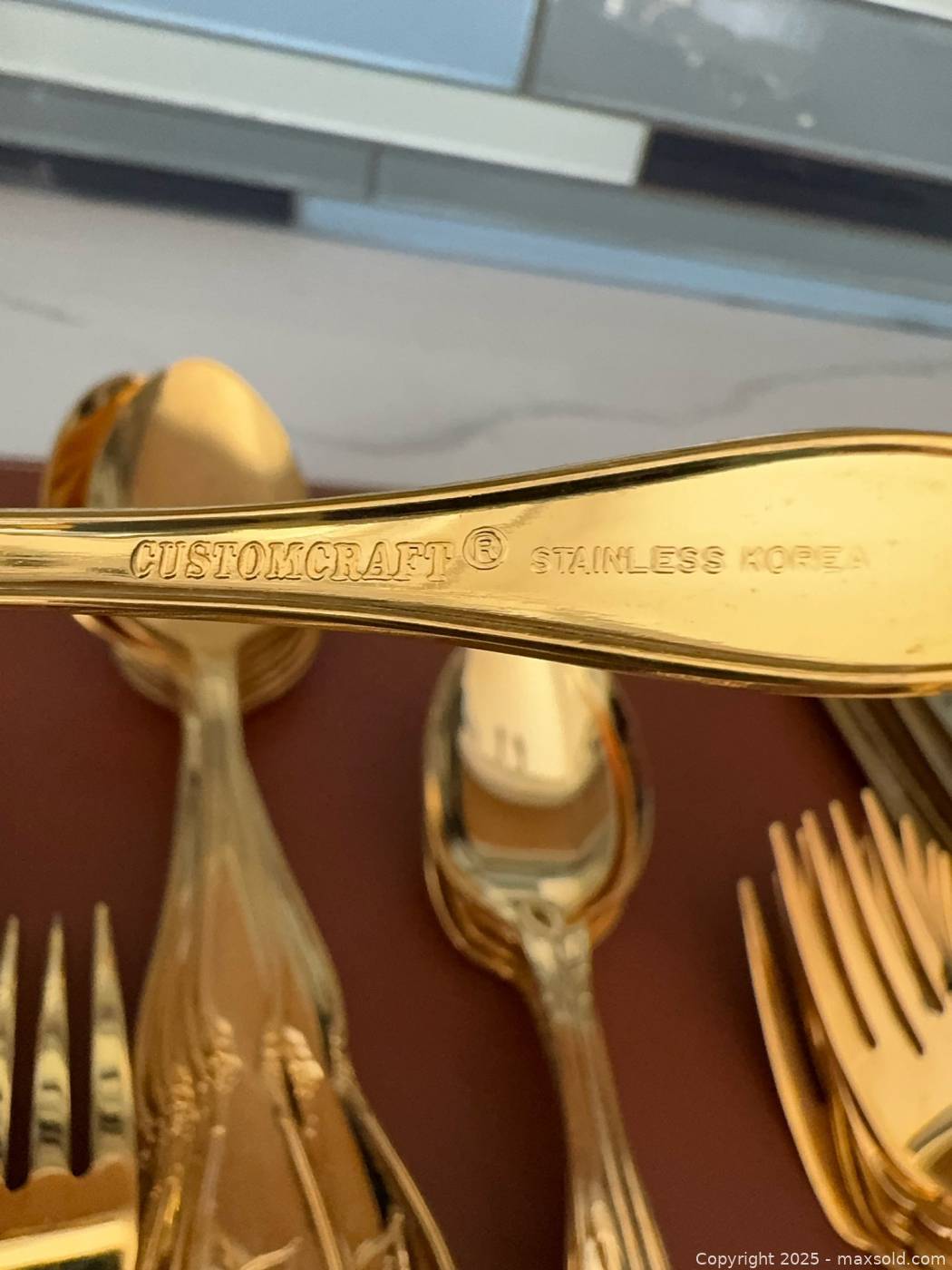 Customcraft gold-tone flatware service for 8 | Maxsold