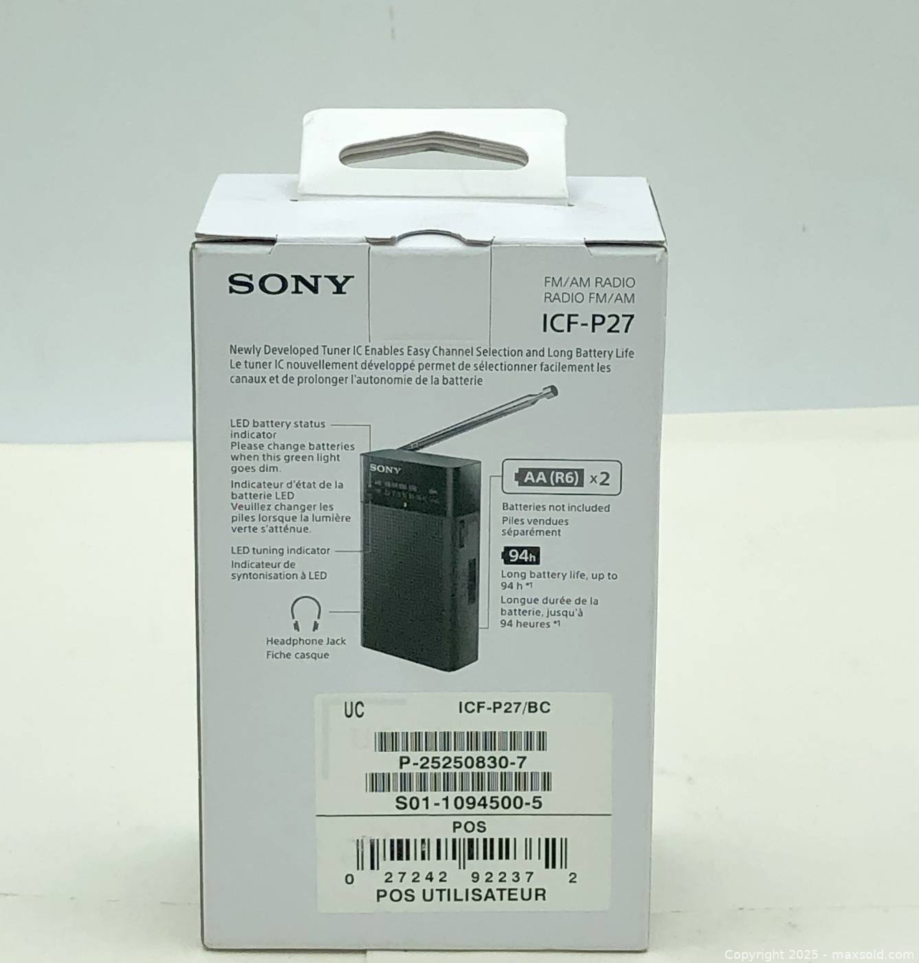 Sony ICF-P27 portable AM/FM radio | Maxsold