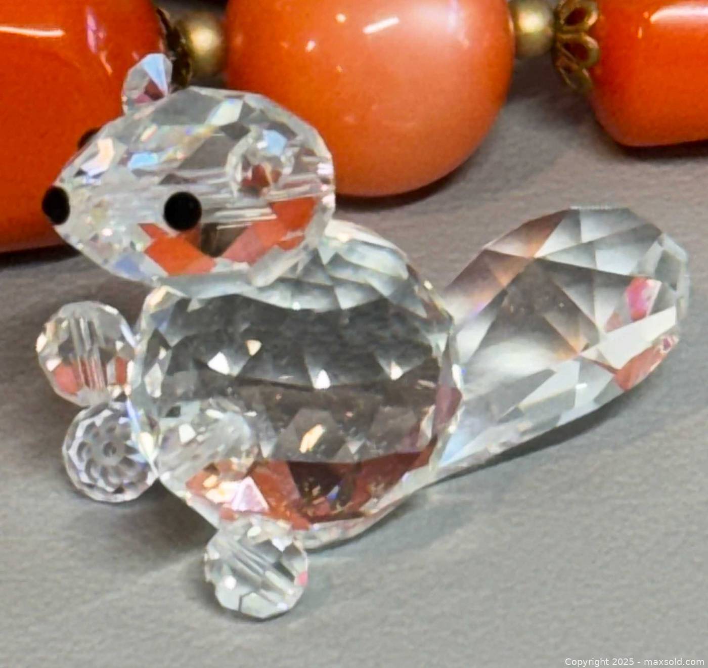 Swarovski clear crystal figurines mouse and beaver | Maxsold