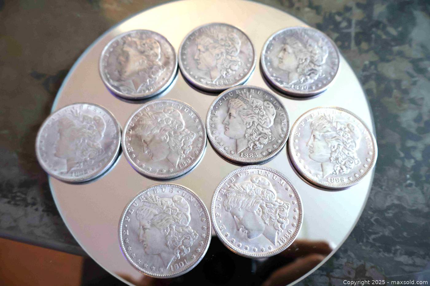 Nine US Morgan Dollar replica coins | Maxsold
