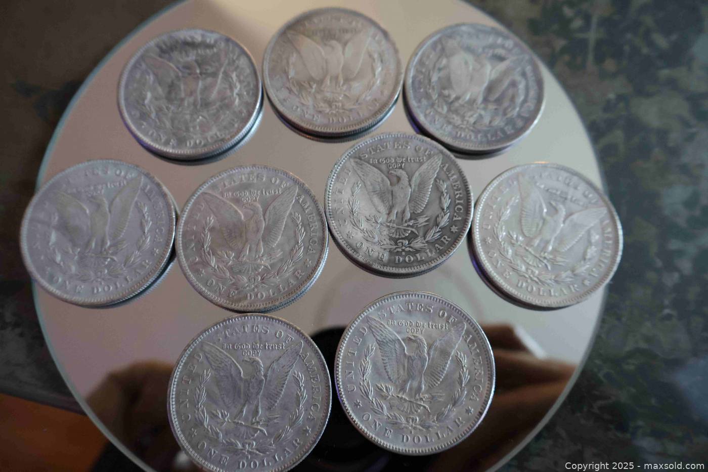 Nine US Morgan Dollar replica coins | Maxsold