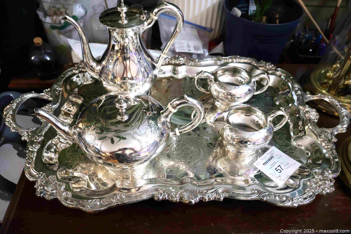 Birks Regency silver-plate tea and coffee service on tray | Maxsold