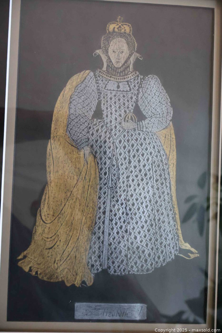 Framed drawing of Queen Elizabeth I | Maxsold