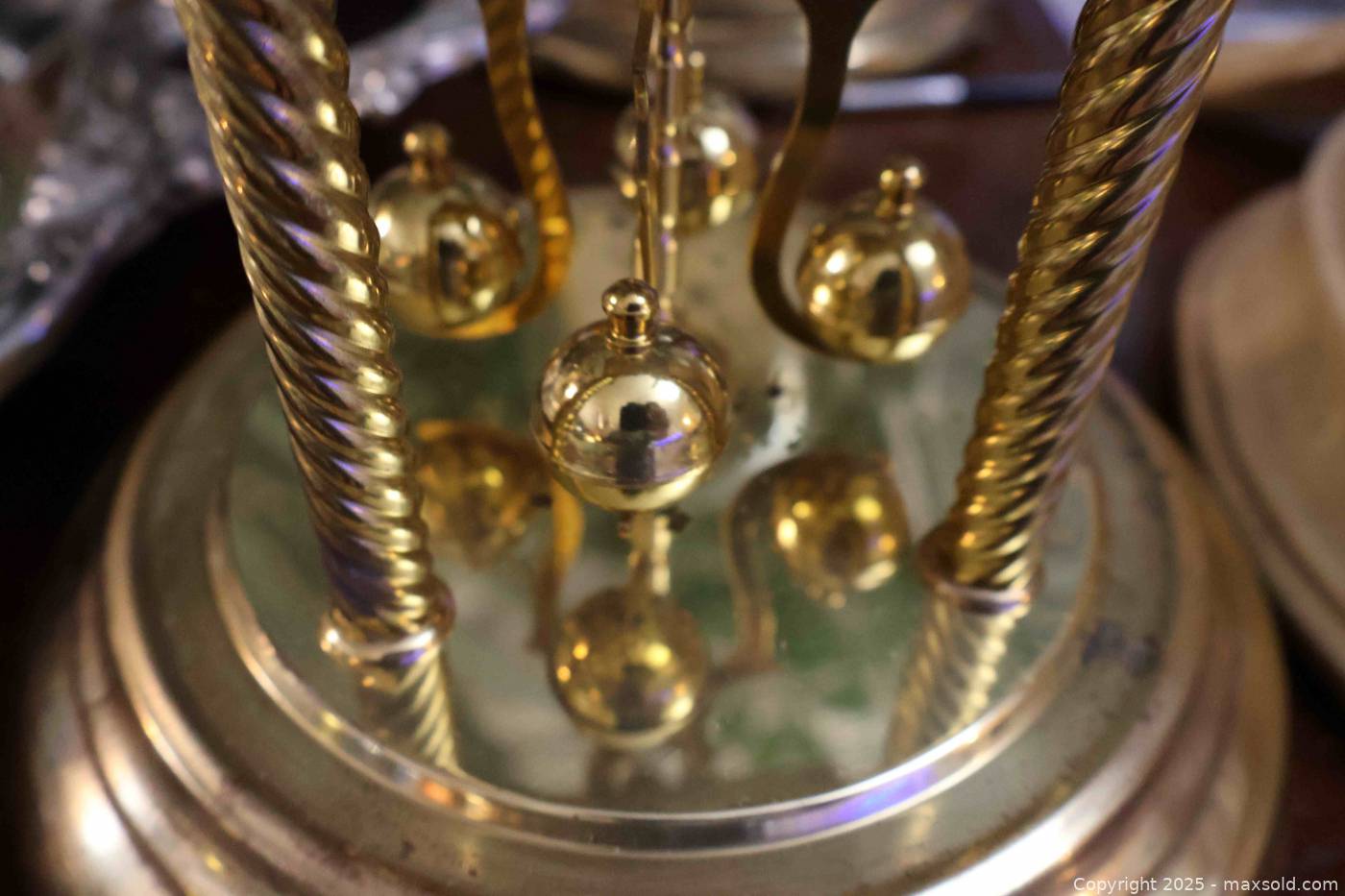 Vintage Solar brass and glass anniversary clock | Maxsold