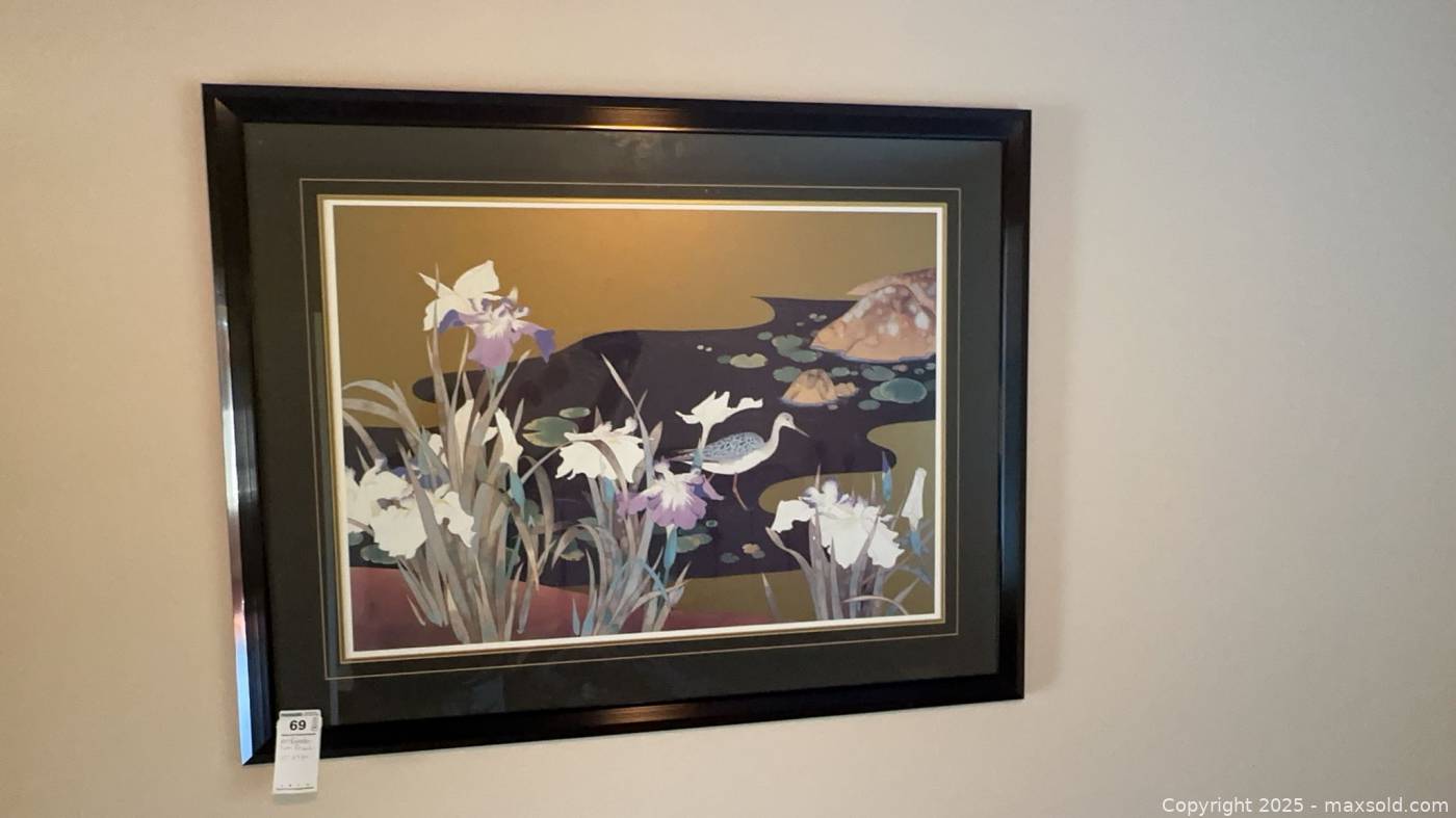 Framed water bird art print 43x34 in | Maxsold