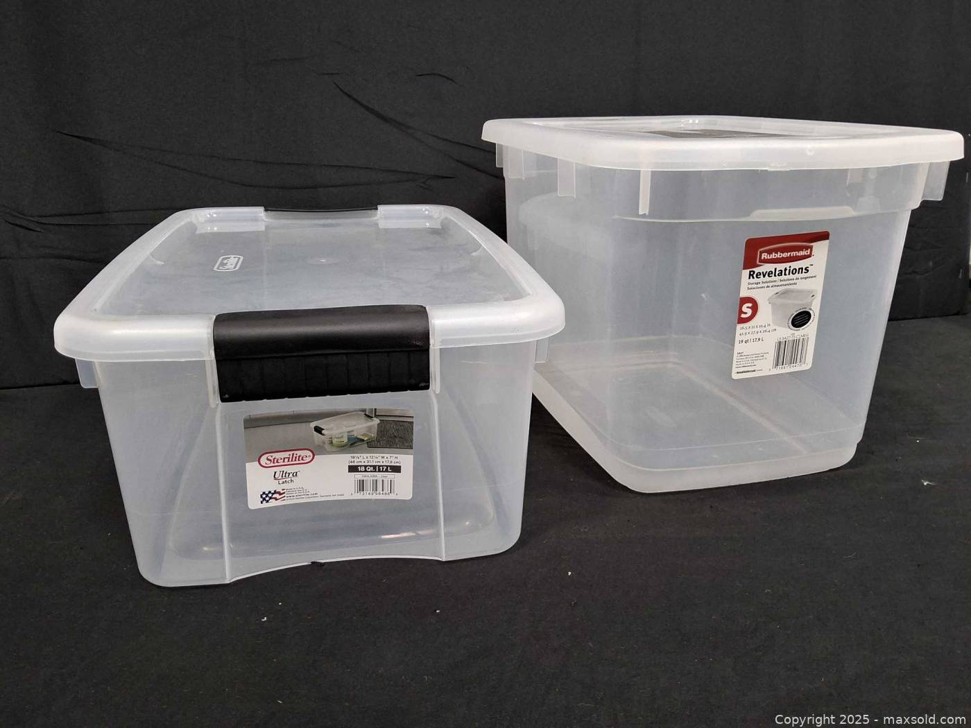 Assorted plastic storage bins and baskets | Maxsold