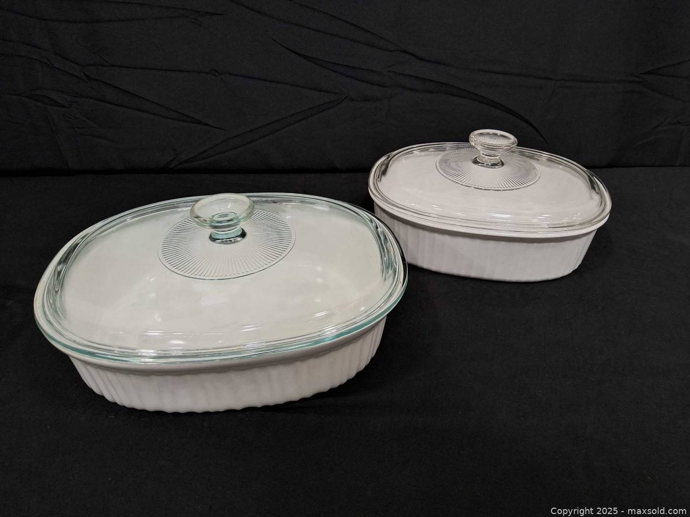 CorningWare French White casseroles, glass storage dishes, extra lids ...