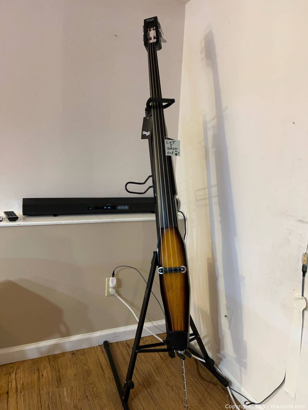 Stagg 3/4 Electric Upright Bass, Stand, Gig Bag | Maxsold