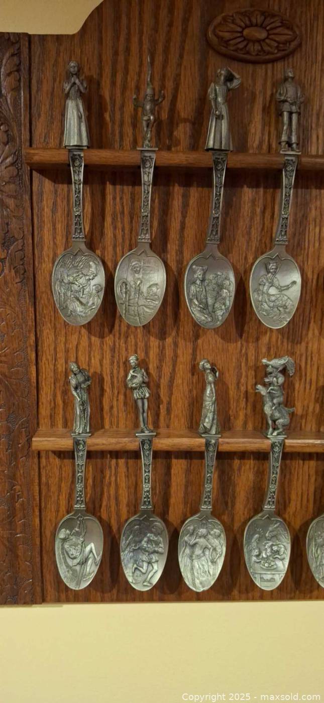 Franklin Mint Pewter Spoon Set, United Horse Clock, Lanterns | Maxsold