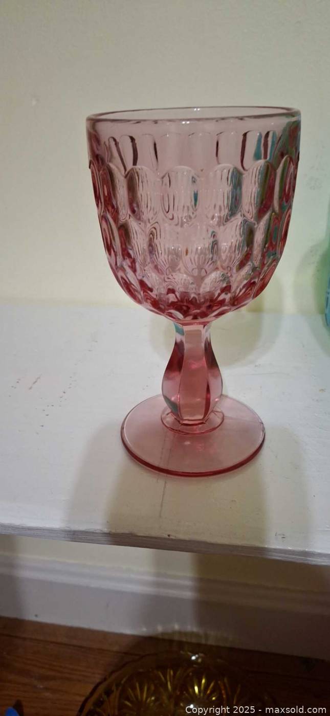 Lenox crystal vase with box and colored glassware | Maxsold