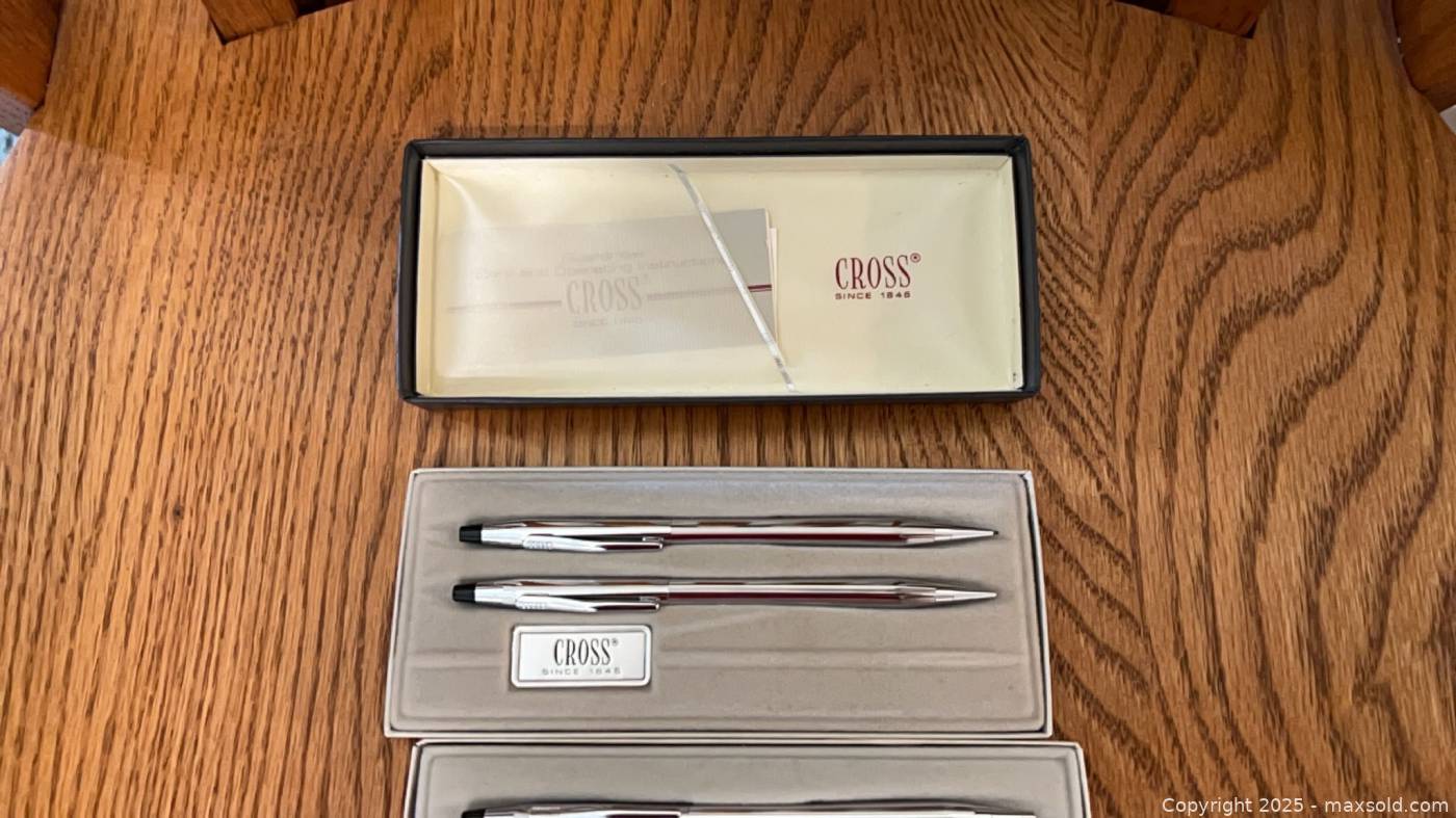 Cross pen and pencil sets, chrome finish, 4 pieces | Maxsold