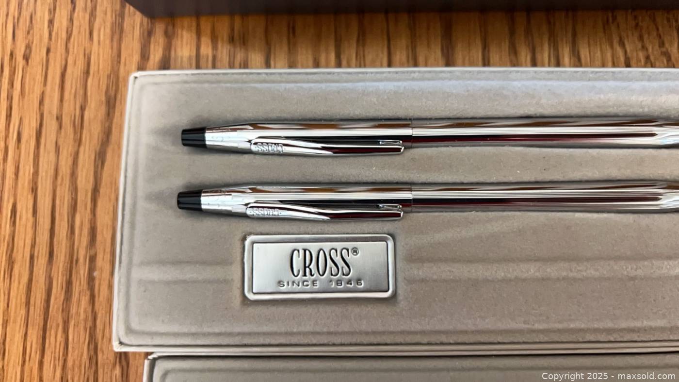 Cross pen and pencil sets, chrome finish, 4 pieces | Maxsold