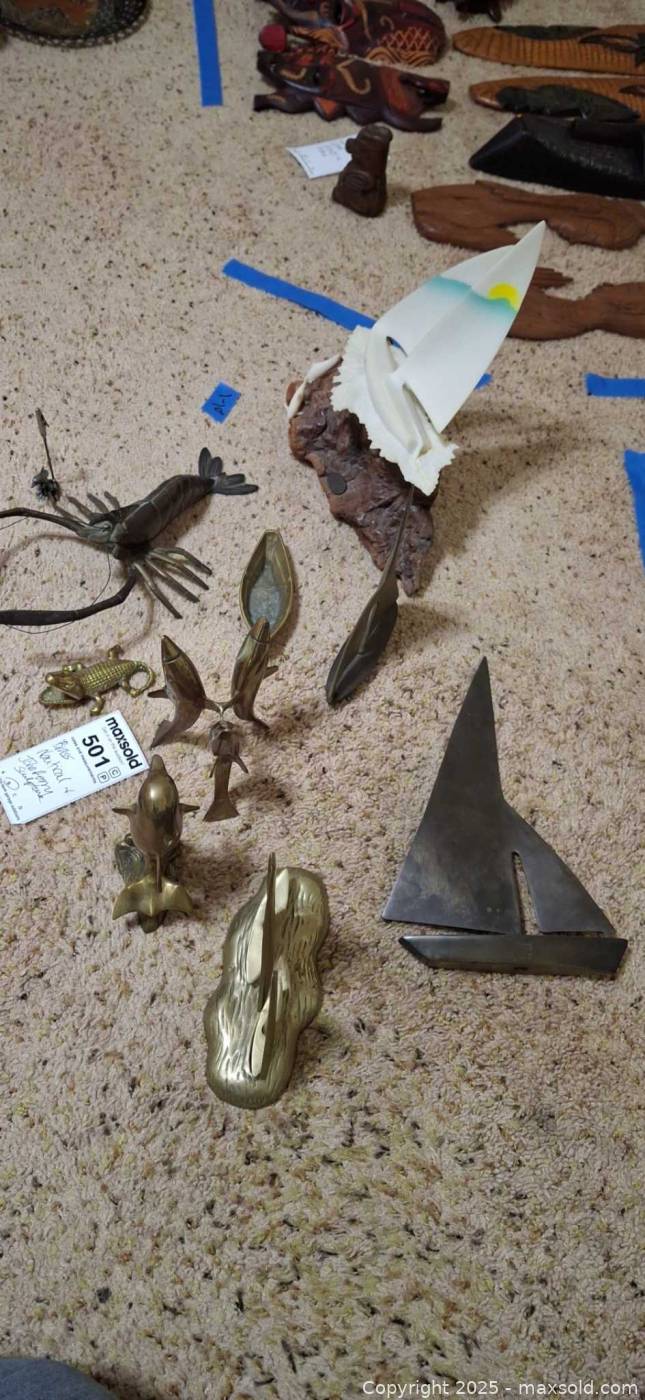 Brass Figurines And John Perry Sailboat Sculpture | Maxsold