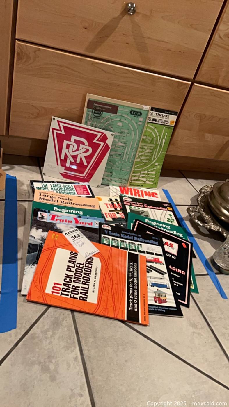 Model railroad books, PRR plaque, templates | Maxsold