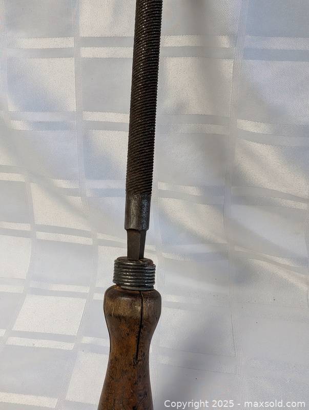 Antique 11" steel file with wooden handle | Maxsold