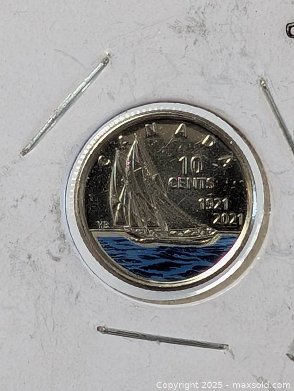 2021 Canada Bluenose Colorized 10-Cent Coin | Maxsold