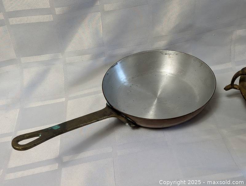 Copper Fry Pan And Candlestick Holder | Maxsold