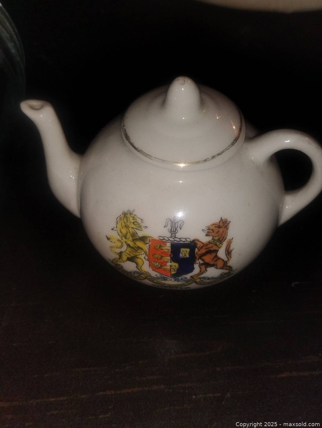 Victoria China porcelain teapot 6.5" crest emblem | Maxsold
