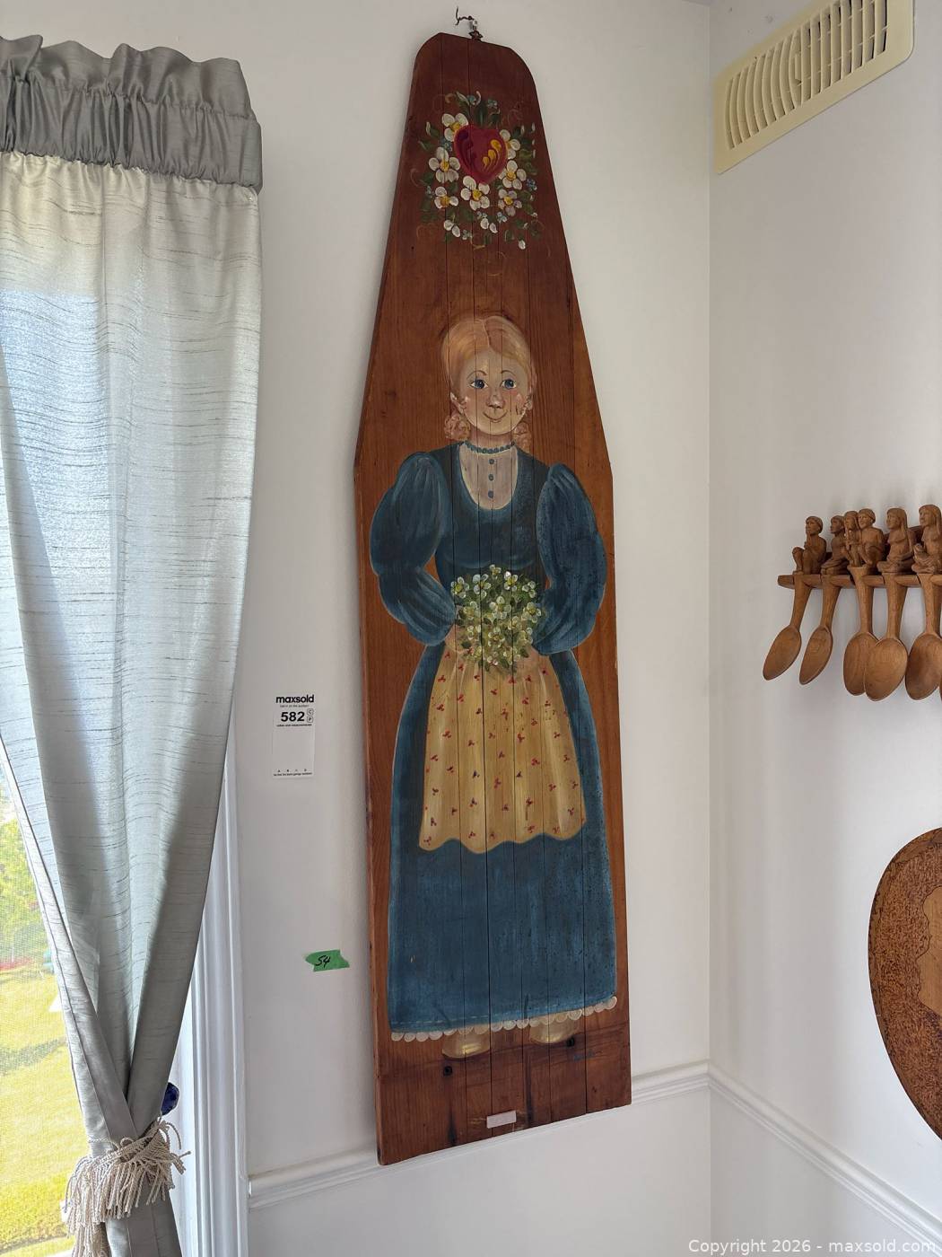 Hand-Painted Wooden Ironing Board Art | Maxsold