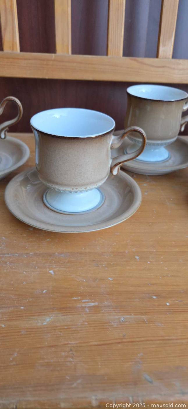 Denby Derby stoneware cups and saucers | Maxsold