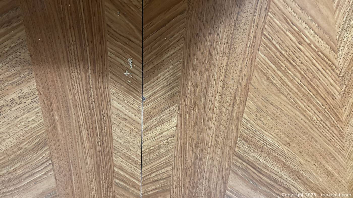 Wood veneer octagon kitchen table with leaf | Maxsold