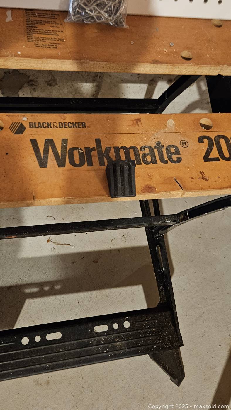 Black & Decker Workmate 200 workbench with pegboard and hooks | Maxsold