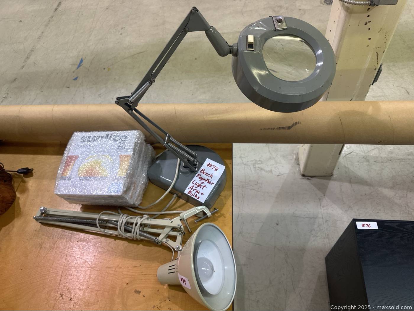 Luxo illuminated bench magnifier and desk lamp with three replacement ...