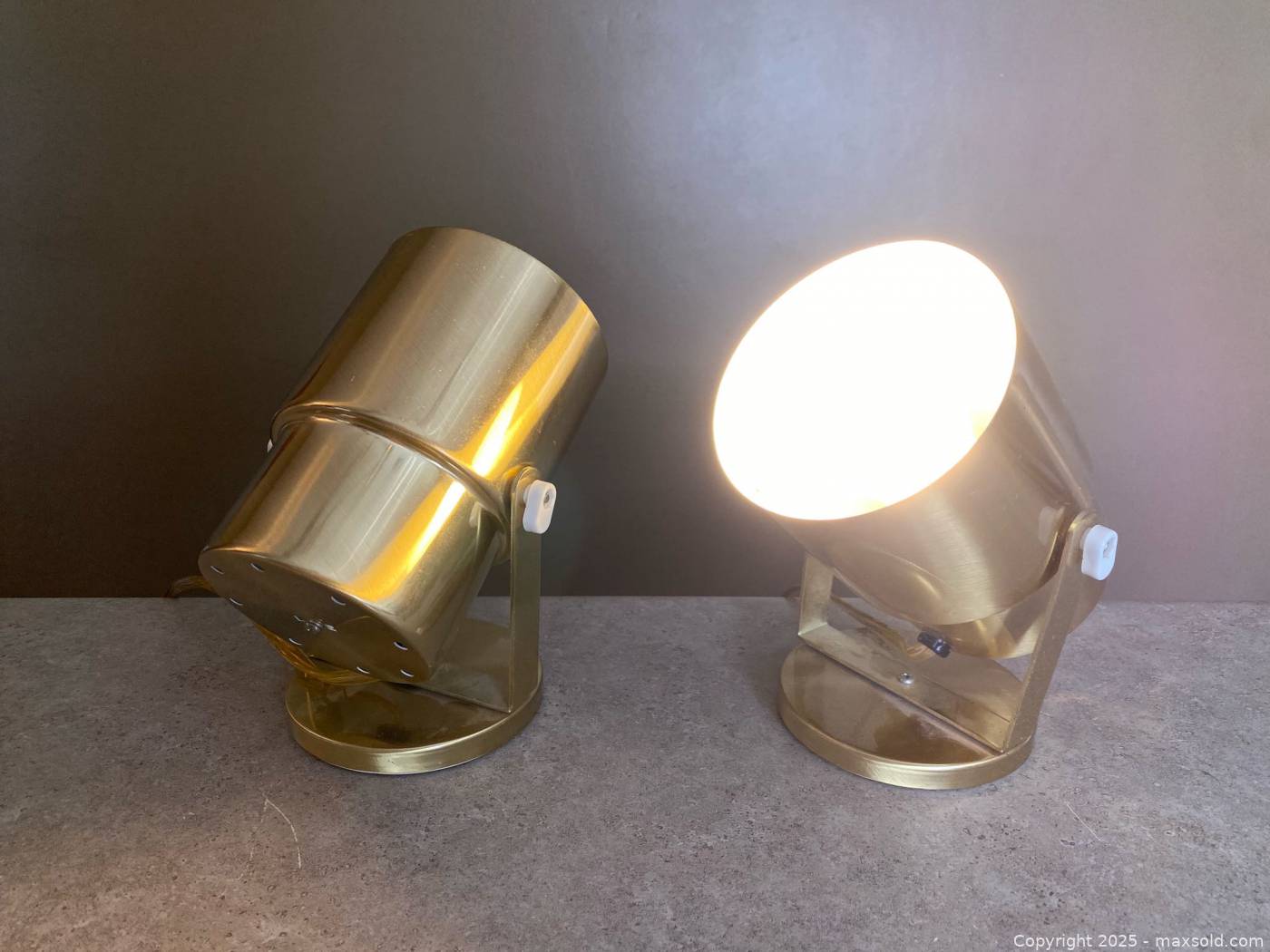 Pair of Vintage Brass Spotlights | Maxsold