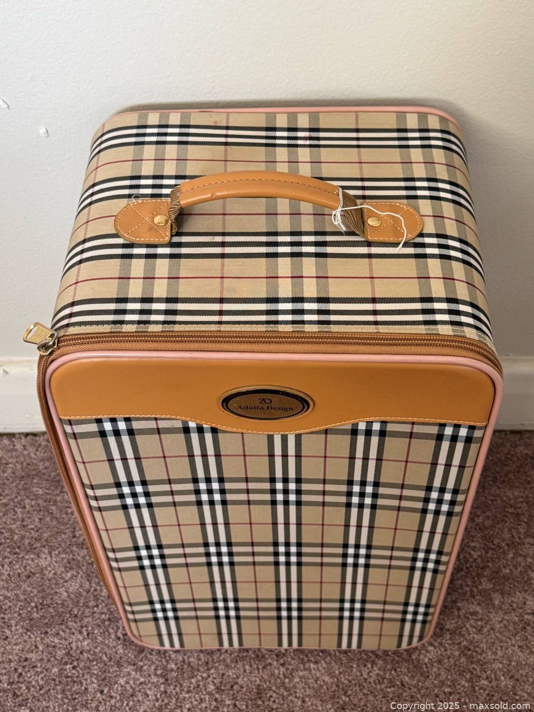 Adolfo Design plaid hard case luggage | Maxsold