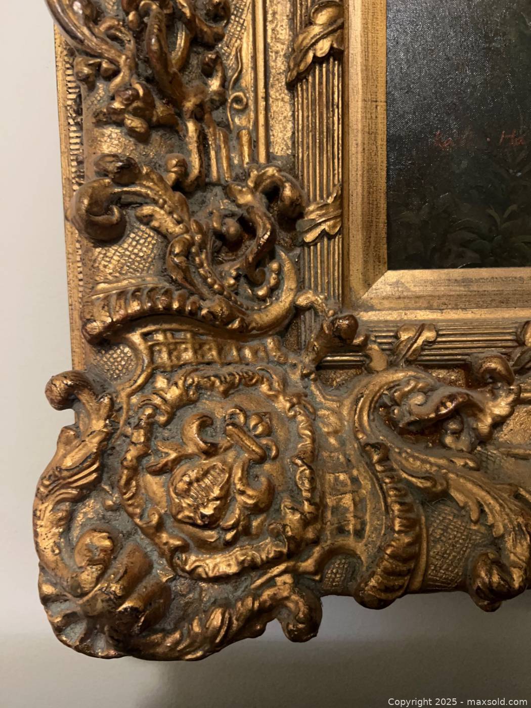 Karl Halley signed landscape painting with gilt frame 64x52 | Maxsold