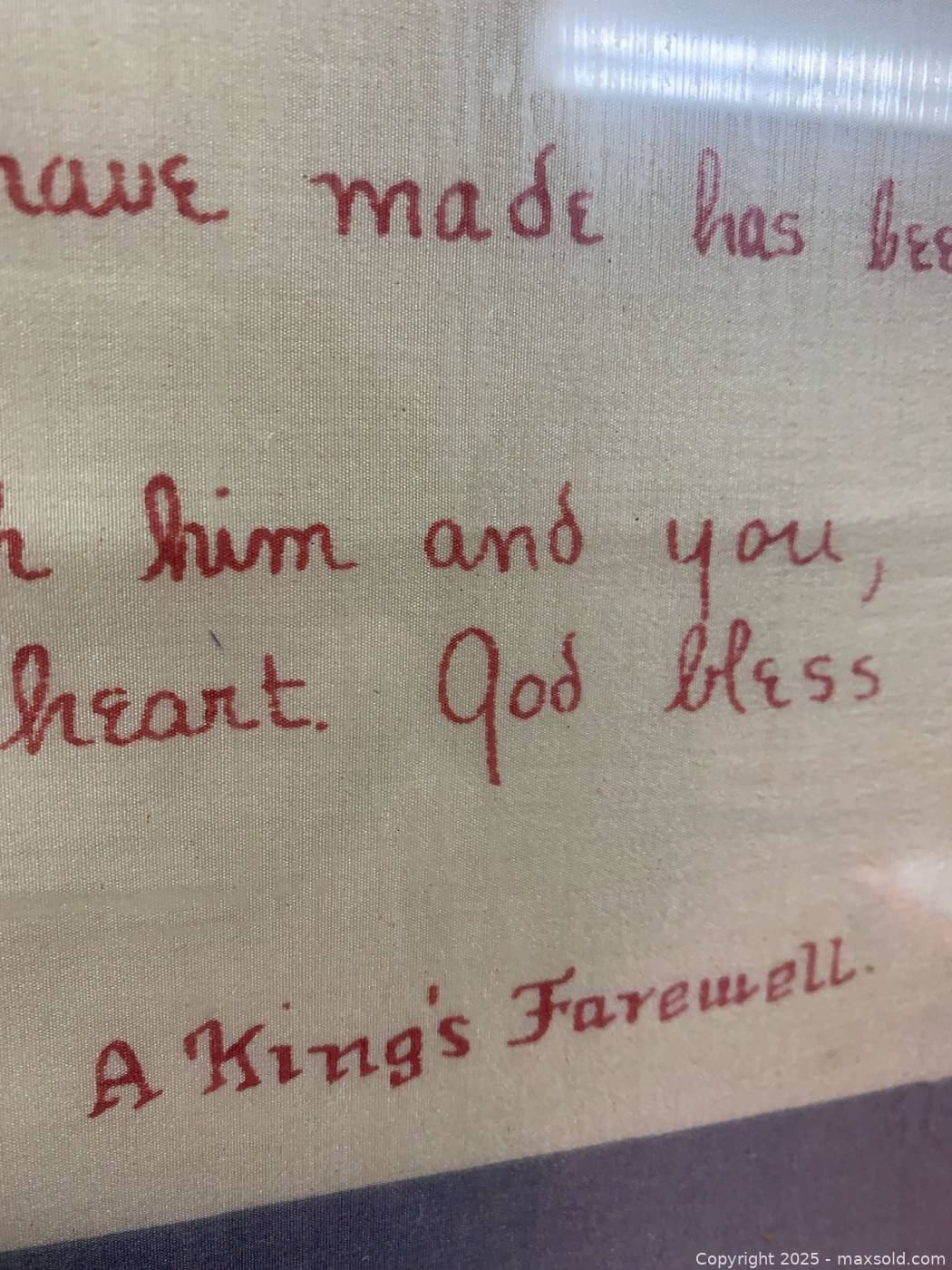 King Edward VIII Abdication Speech Framed | Maxsold