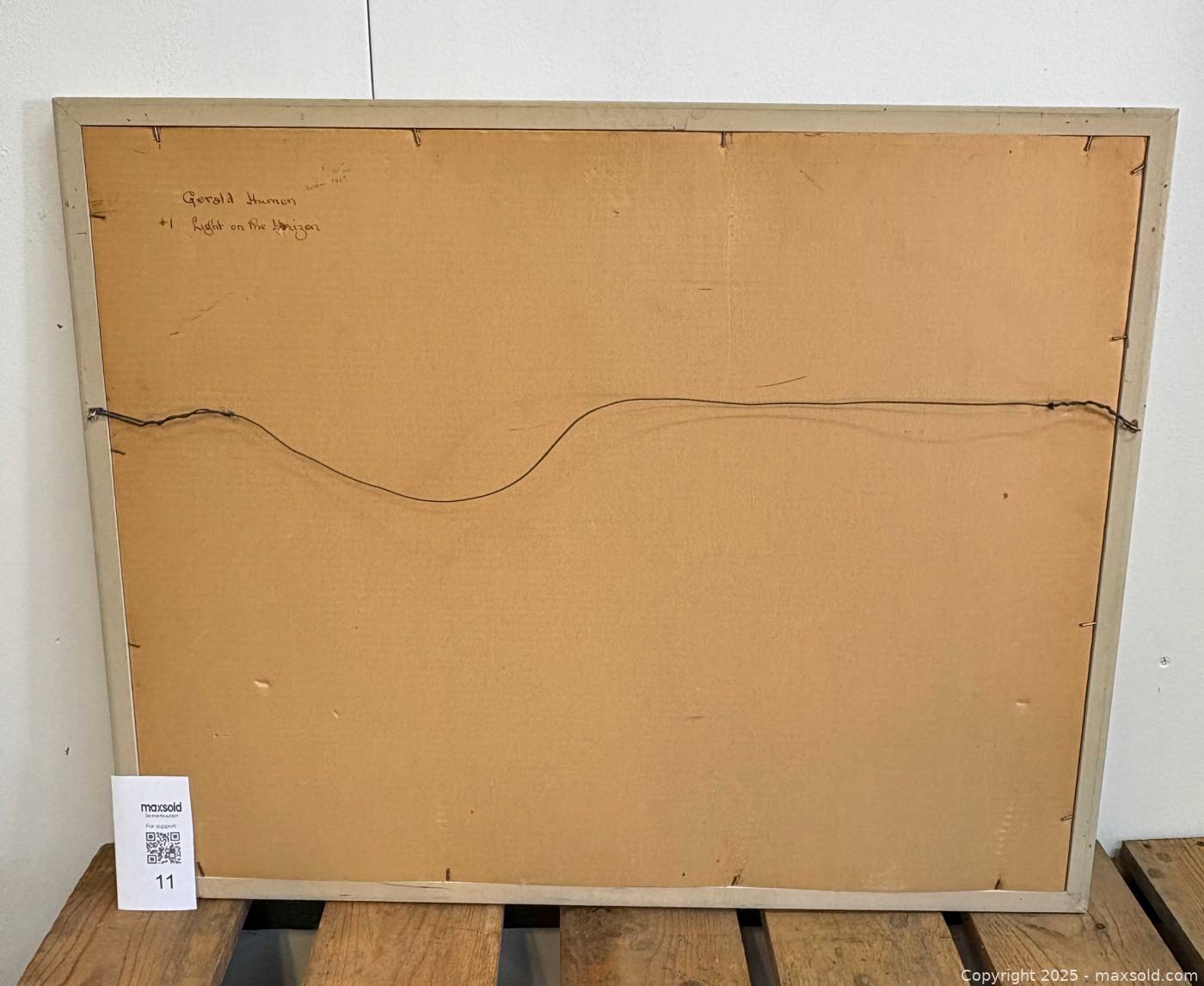Original 1969 painting Light on the Horizon by Gerald Humen | Maxsold